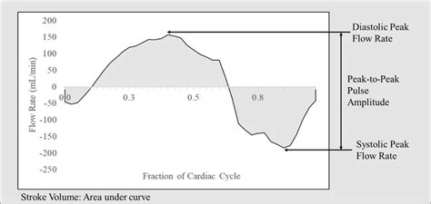 representative csf flow rate vs time over a cardiac cycle showing the