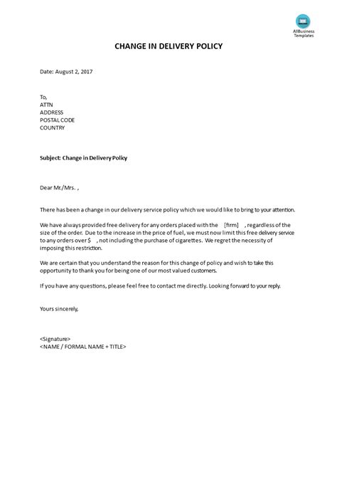 Policy Letter Template TUTORE ORG Master Of Documents
