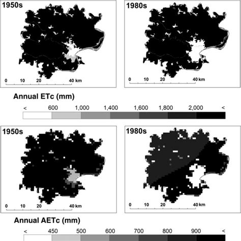 Spatial Distribution Of Annual Crop Evapotranspiration Etc And Actual Download Scientific