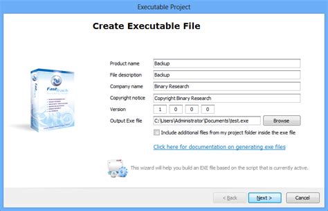 Creating Exe Files From Scripts With FastTrack Automation Studio