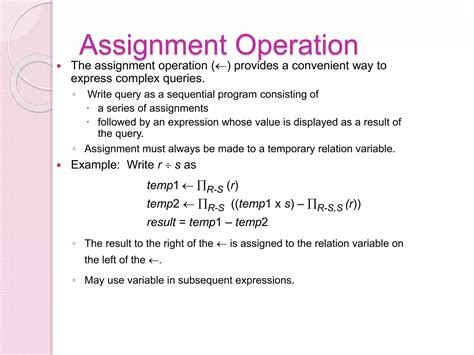 Relational Algebra Operations Ppt Databases Computer Software And