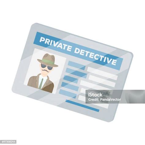 사립 탐정의 문서입니다 형사의 성격을 보여주는 카드 탐정 만화 스타일 벡터 기호 재고 일러스트 레이 션에 하나의 아이콘 데이터에 대한 스톡 벡터 아트 및 기타 이미지