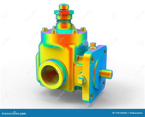 3d Rendering Valve Flange Finite Element Assembly Stock Illustration