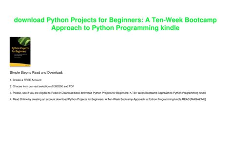 Ppt Download Python Projects For Beginners A Ten Week Bootcamp Approach To Python P