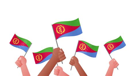 Hands Holding Eritrea Flag And Celebrating Simple Vector Illustration Transparent Independence