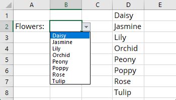 Creating A Drop Down List In A Cell Microsoft Excel 365