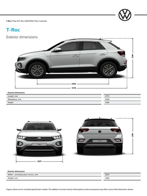 Exterior And Interior Dimensional Specifications For The Volkswagen T