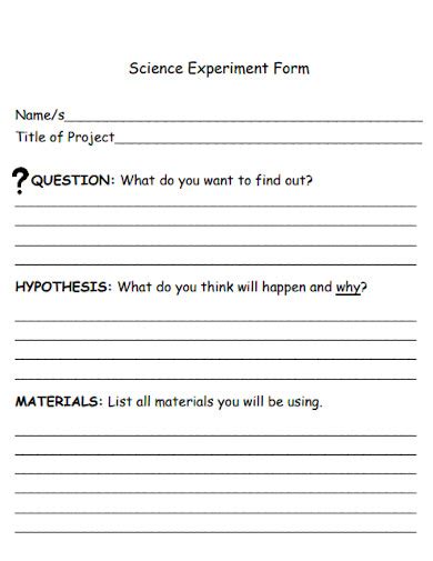 science experiment data sheet template