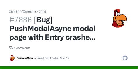 Bug Pushmodalasync Modal Page With Entry Crashes On Close For Macos Nre · Issue 7886