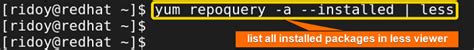How To Show List Of Installed Packages Using Yum 2 Cases