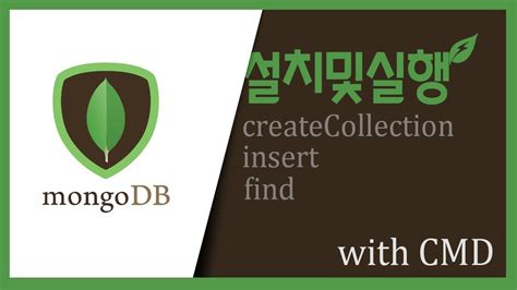 몽고db 몽고디비 설치및 간단 사용법 With Cmd Youtube
