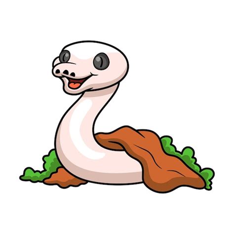 Bonito Desenho De Python Reticulatus Leucístico De Olhos Pretos Saindo