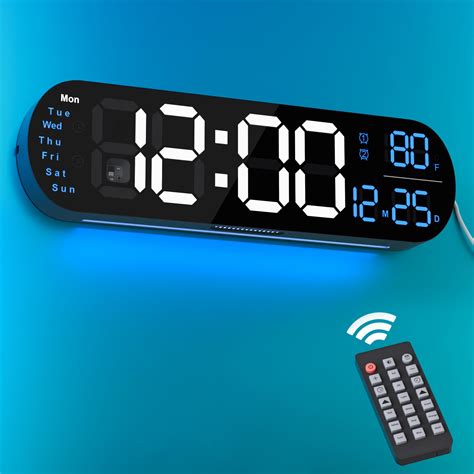 Analoi Digital Wall Clock Large Display 13 7 Inch Large Digital Wall Clock With Rgb Color