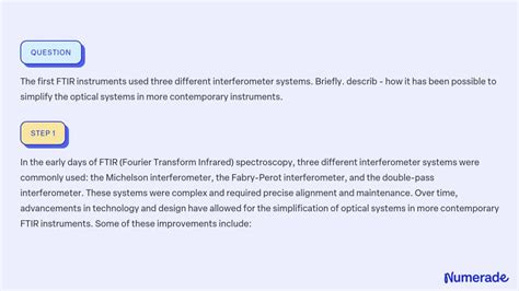 ⏩solved The First Ftir Instruments Used Three Different… Numerade