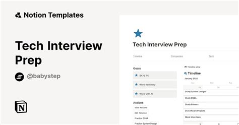 Tech Interview Prep Template Notion Marketplace