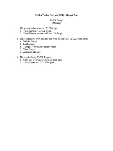 Ui Ux Design Report Text English Mellya Voltina N 11 X6 Pdf