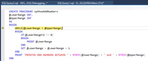 Debugging Stored Procedures In SQL Server Management Studio SSMS