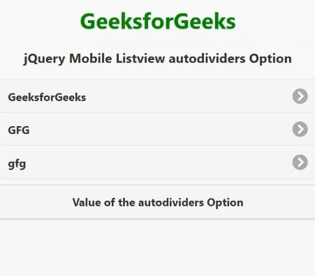 Option De Diviseurs Automatiques JQuery Mobile Listview StackLima