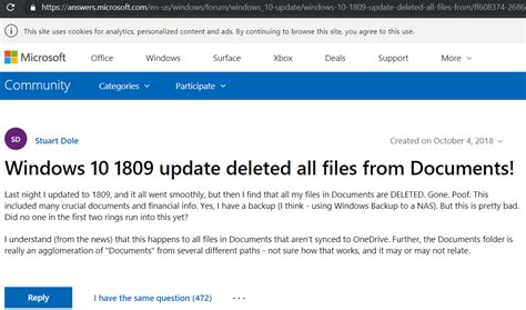 Deleted Files And Breaking Bugs After Windows October Update