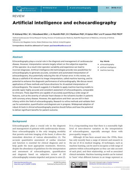 Pdf Artificial Intelligence And Echocardiography Dokumen Tips