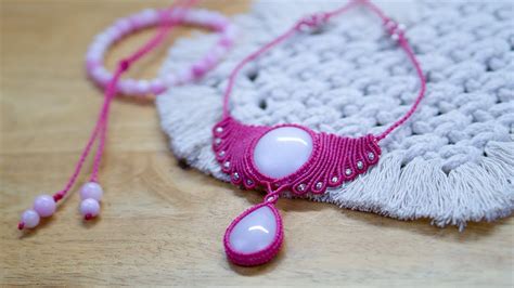 Macrame Necklace Tutorial How To Make Tie A Stone Pendant DIY Macrame YouTube
