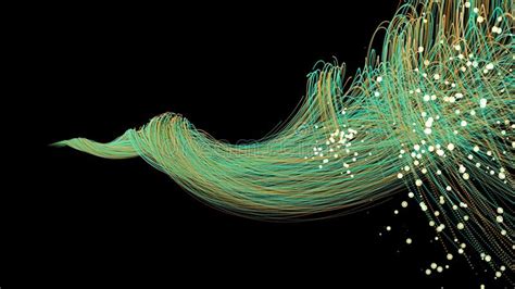 Background With Twisted Particle Strings Stock Illustration