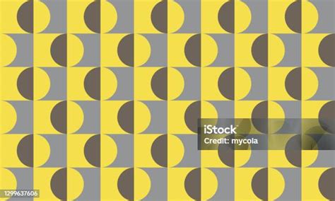 원과 사각형으로 매끄러운 배경이 있는 트렌디한 노란색과 회색 색상 0명에 대한 스톡 벡터 아트 및 기타 이미지 0명 갈색 그림자 Istock