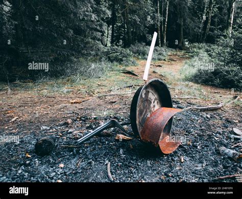 Old Rusty Metal Container In A Forest Stock Photo Alamy
