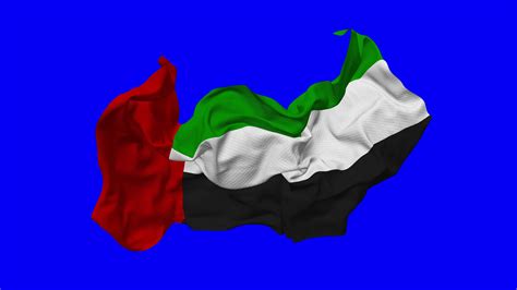 United Arab Emirates Flag Seamless Looping Flying In Wind Looped Bump
