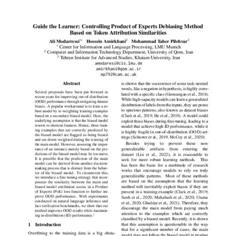 Guide The Learner Controlling Product Of Experts Debiasing Method