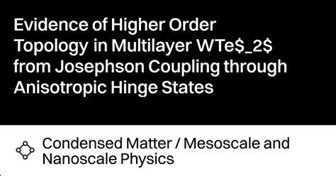 Evidence Of Higher Order Topology In Multilayer Wte2 From Josephson