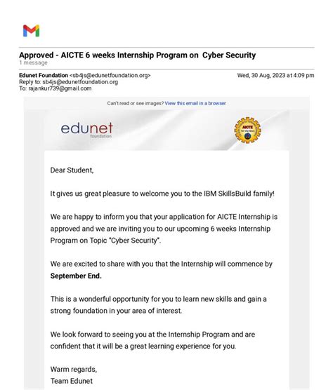 Ankur Raj On Linkedin Cybersecurity Internship Ibm Skillsbuild Edunetfoundation