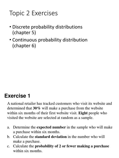 Topic 2 Exercises Discrete Probability Distributions Chapter 5