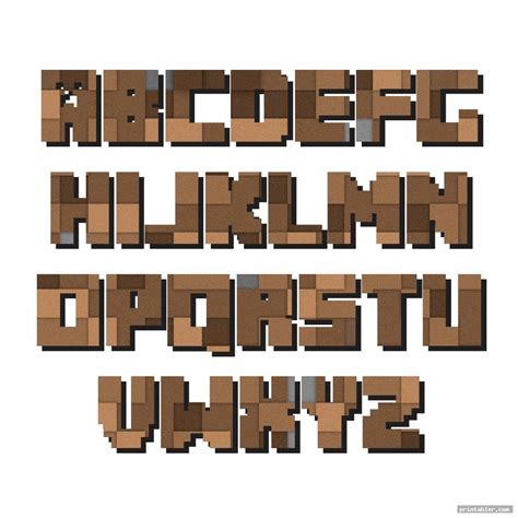 Minecraft Printable Letters Printable Templates