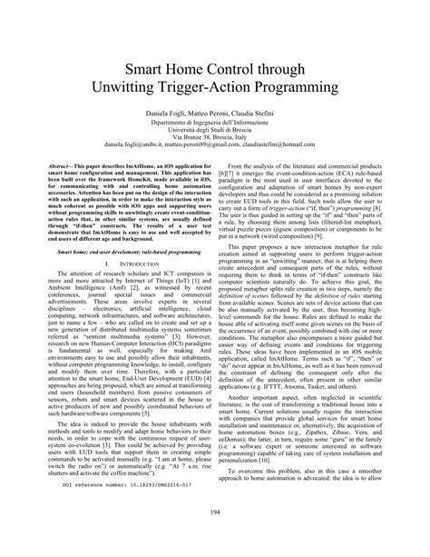 Pdf Smart Home Control Through Unwitting Trigger Action Programming