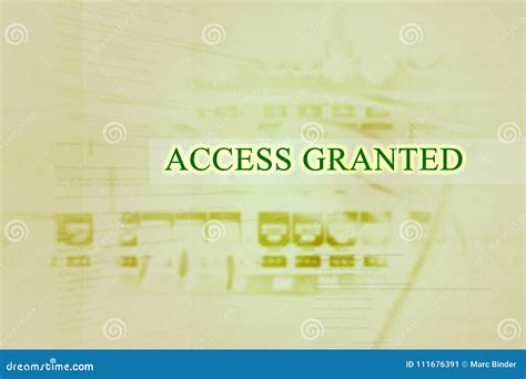 `access Granted` At Computer System Screen Stock Illustration