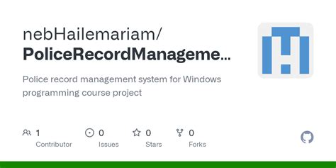 Github Nebhailemariampolicerecordmanagementsystem Police Record Management System For