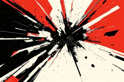Abstract Explosion Of Shapes And Colors Creating A Dynamic Visual Impact Stock Illustration