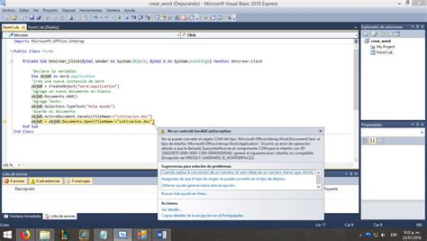 Error Al Crear Un Documento Word Stack Overflow En Español