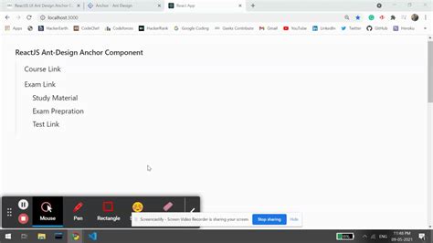 Reactjs Ui Ant Design Anchor Component Geeksforgeeks
