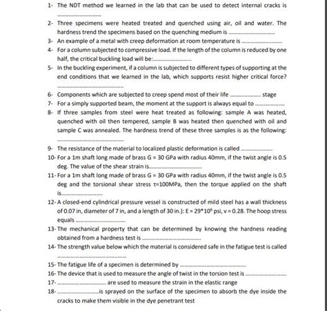 Solved The NDT Method We Learned In The Lab That Can Be Chegg