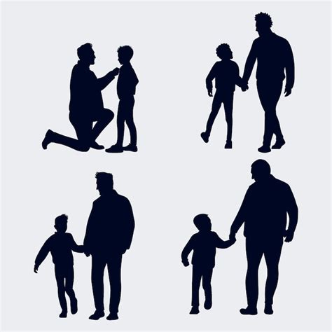 Vetores De Pai Filho Sombra Baixe Vetores Grátis De Alta Qualidade Do