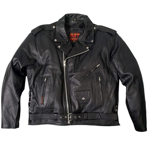 Button Up Hot Leathers Mens Black Top Grain Satin Lined Snaps