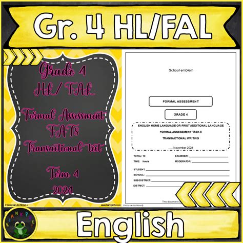 Formal Assessment Task Grade 4 English Home Language Or First Additional Language Fat8