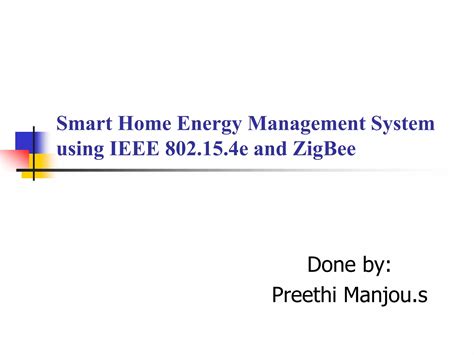 Smart Home Energy Management System Ppt