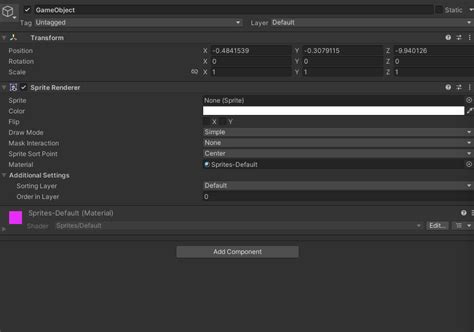 sprite render default material is pink r unity2d