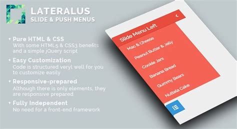 Lateralus Slide And Push Menus Codemarket