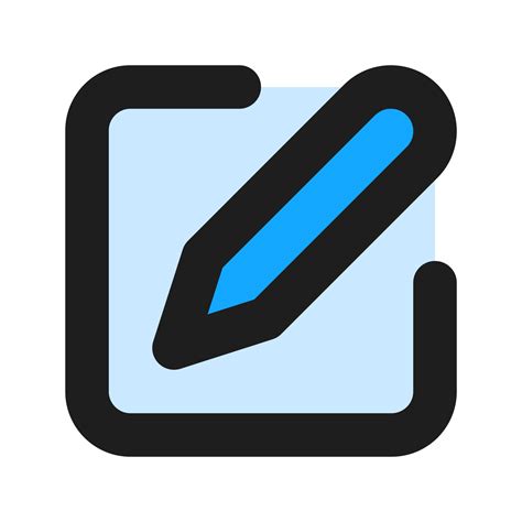 Edit Flat Color Outline Icon PNG