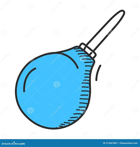 Doodle Clyster Vector Isolated A Medical Tool Stock Vector