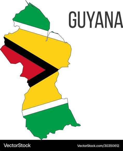 Guyana Flag Map The Country Royalty Free Vector Image